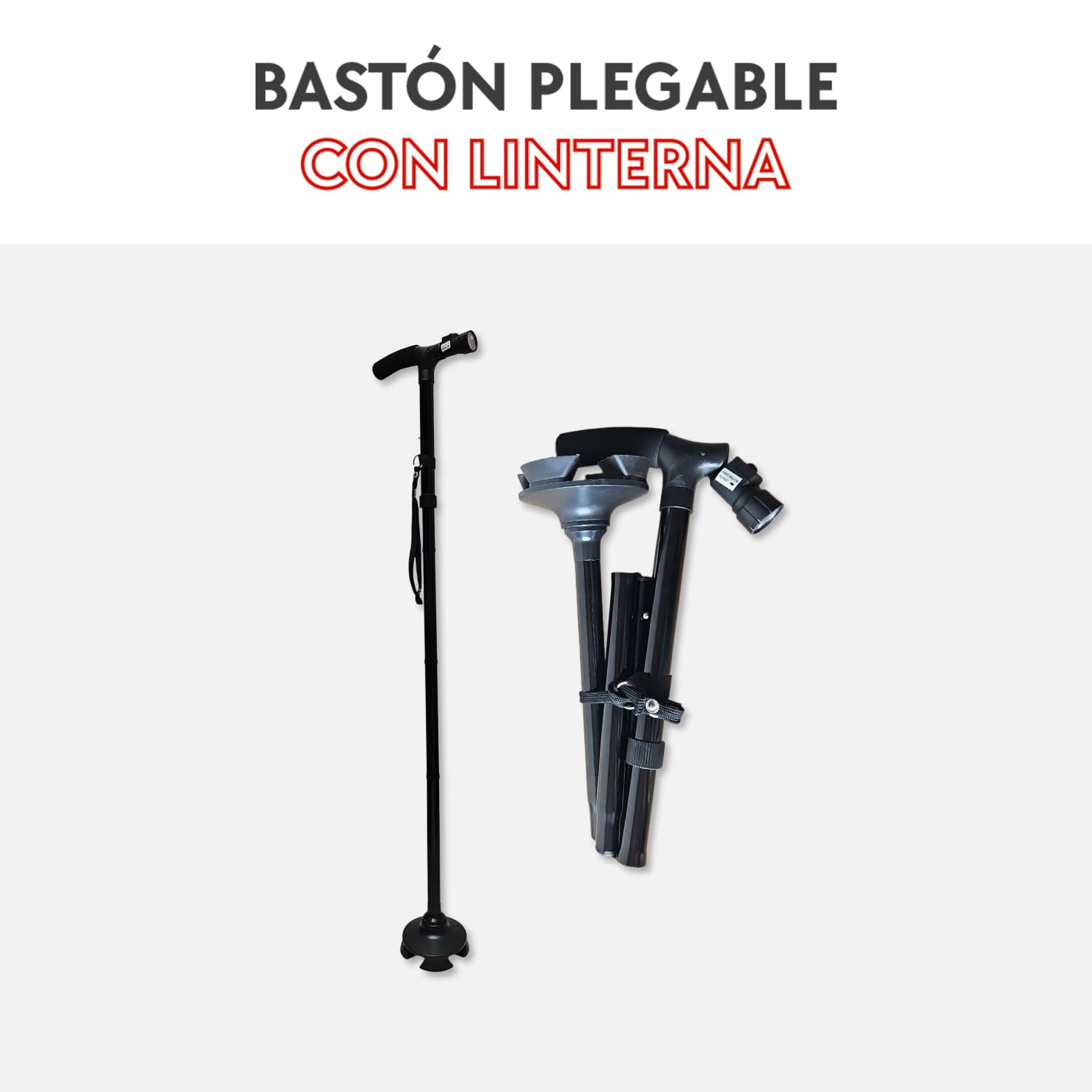 Bastón plegable con linterna – AnturioCare